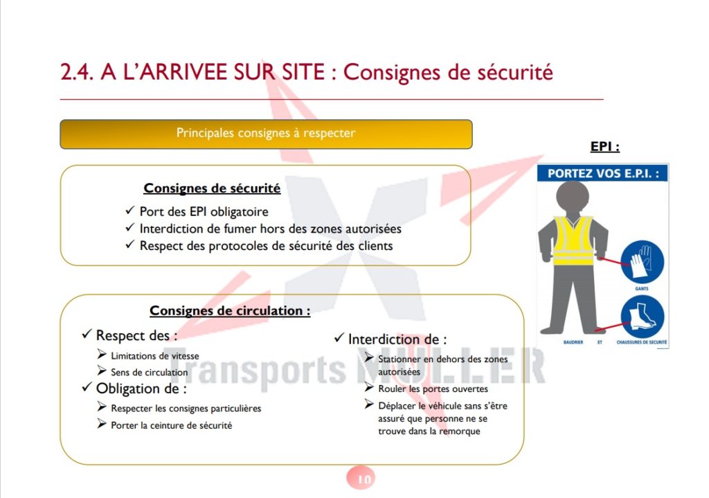 16/07/2021: Livret de sécurité - MD TRANSPORTS